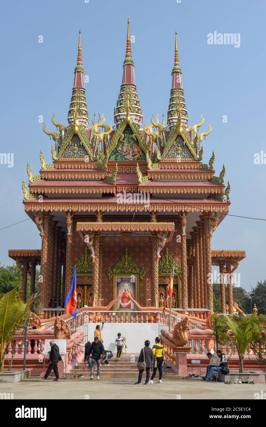 Lumbini, Nepal - 18 January 2020: Buddhist monastery at the monastic ...