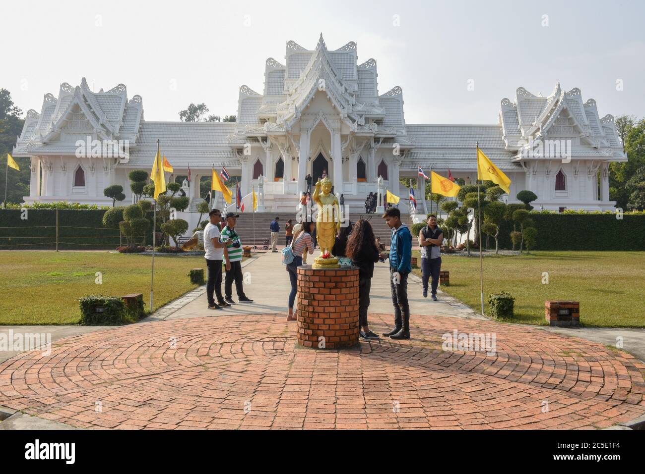 Lumbini, Nepal - 18 January 2020: Thai Buddhist monastery at the ...