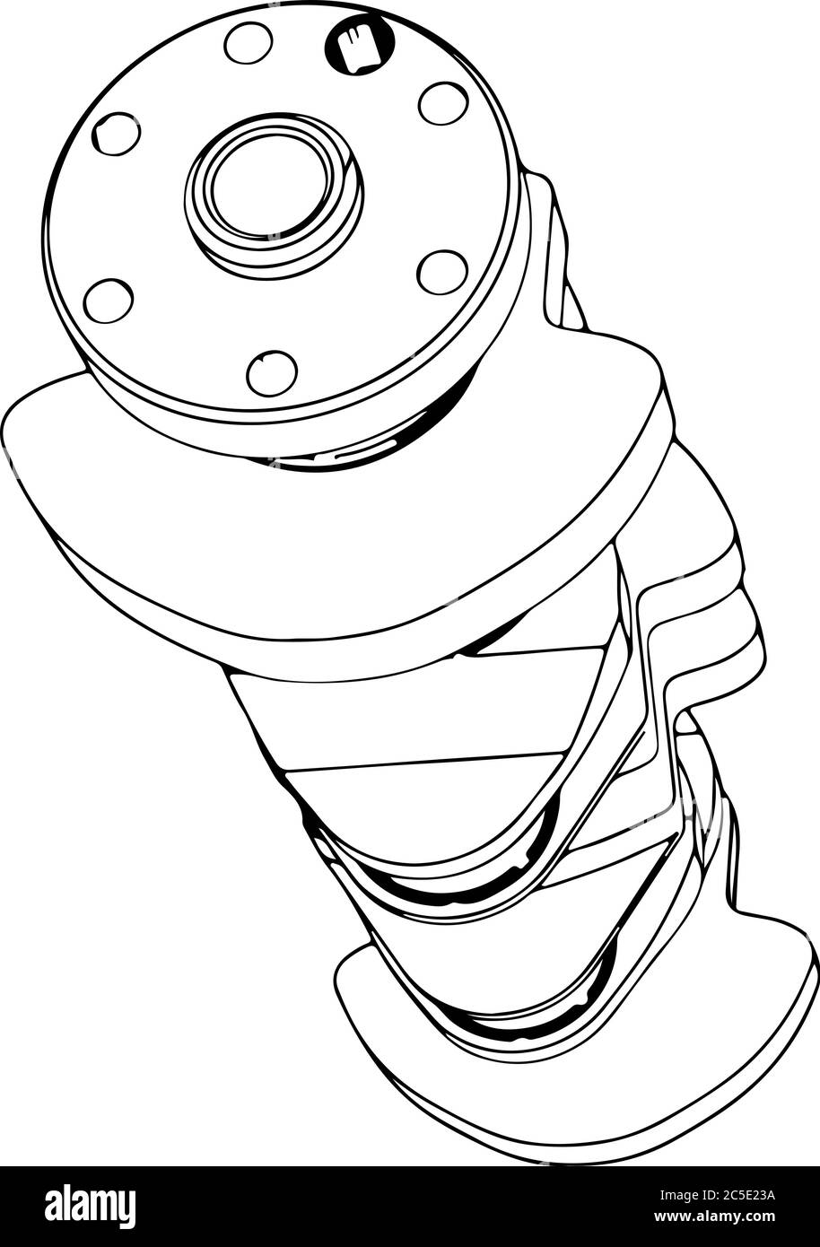 sketch crankshaft vector on a white background Stock Vector Image & Art ...