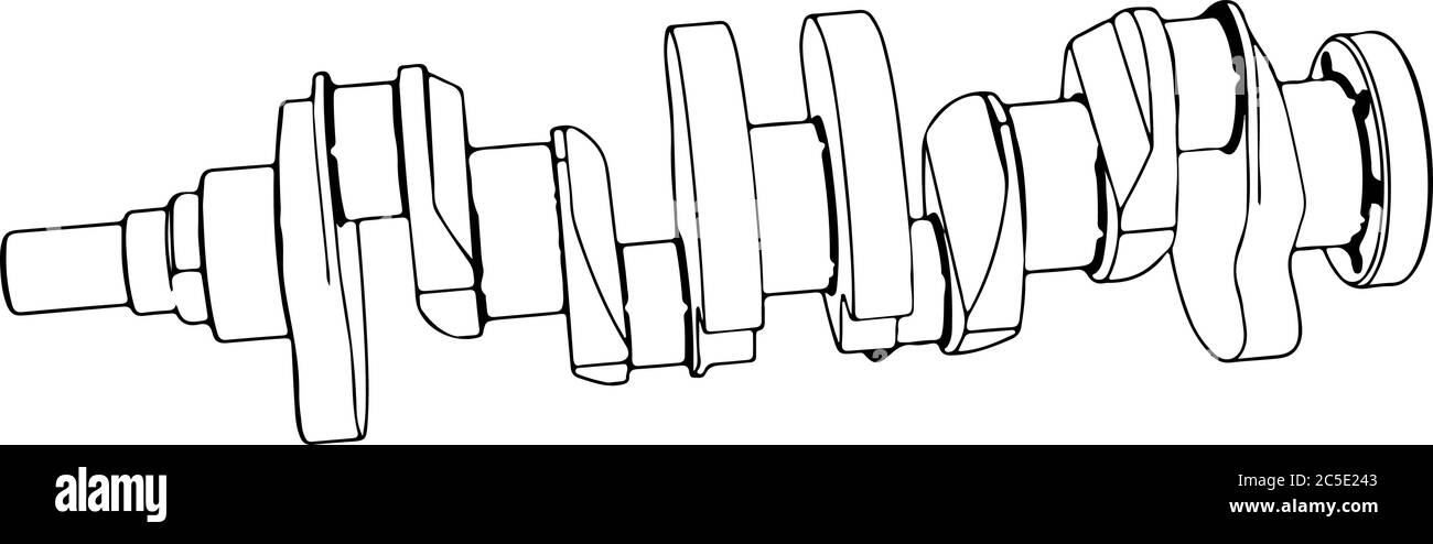 sketch crankshaft vector on a white background Stock Vector Image & Art ...