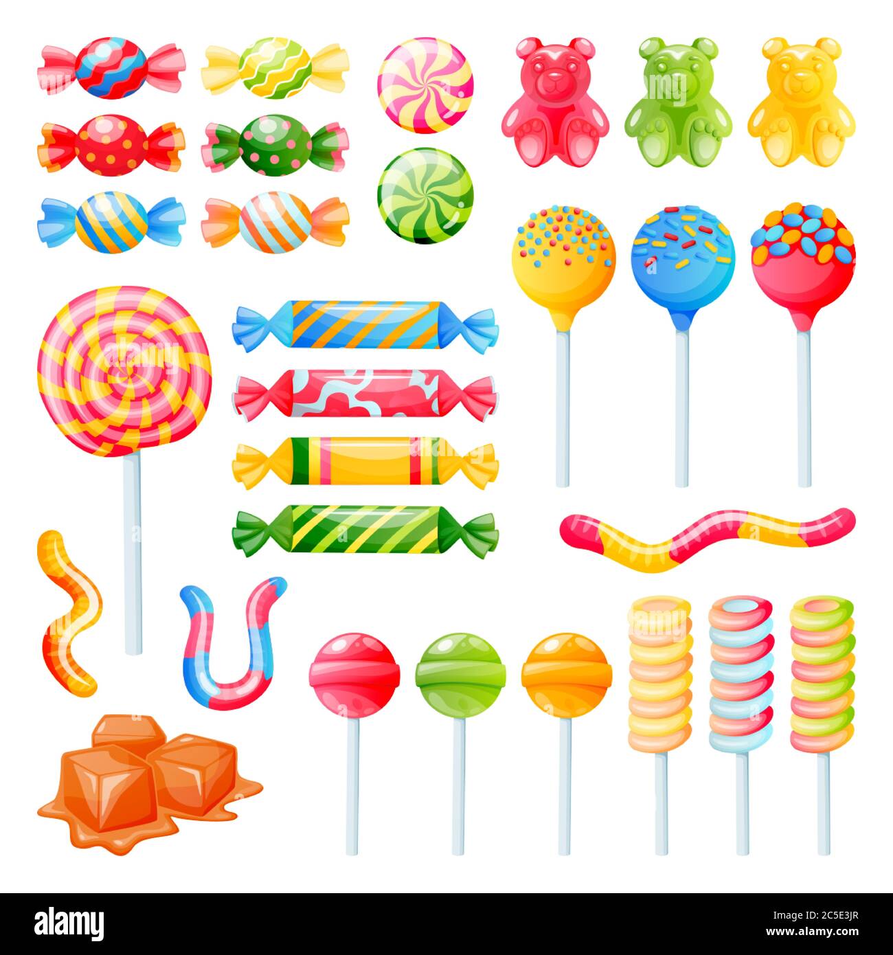 Cartoon lollipop candies sweet lollipops Cut Out Stock Images ...