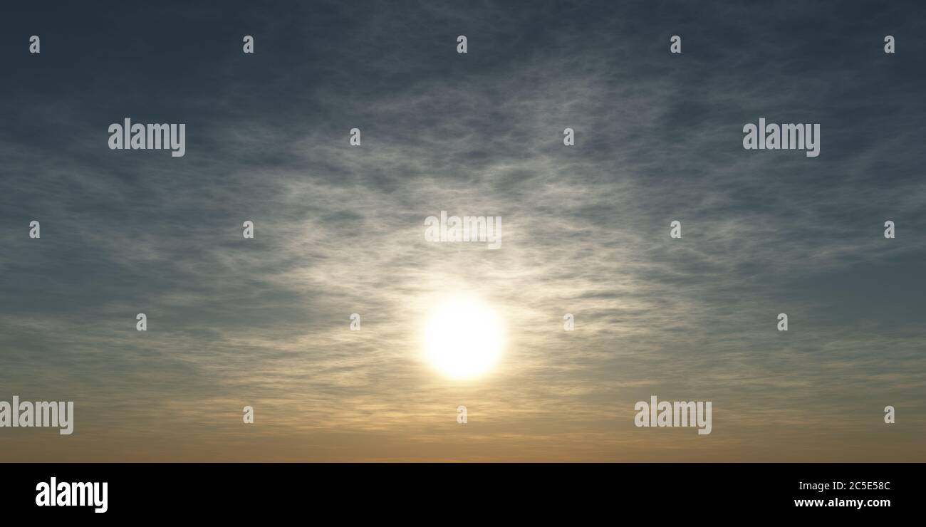 sunrise with clouds, light and rays in sky Stock Photo - Alamy
