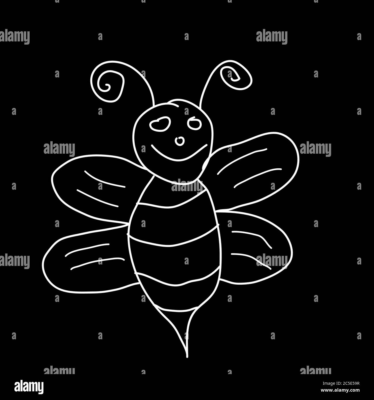Bee wasp - kids children chalk drawing Stock Vector Image & Art - Alamy