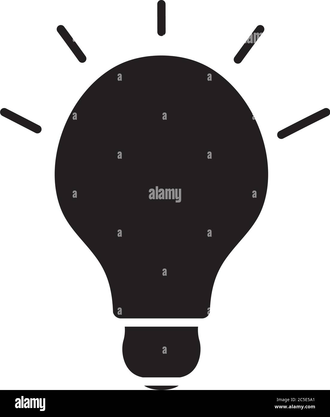 bulb light shining icon over white background, silhouette style, vector ...