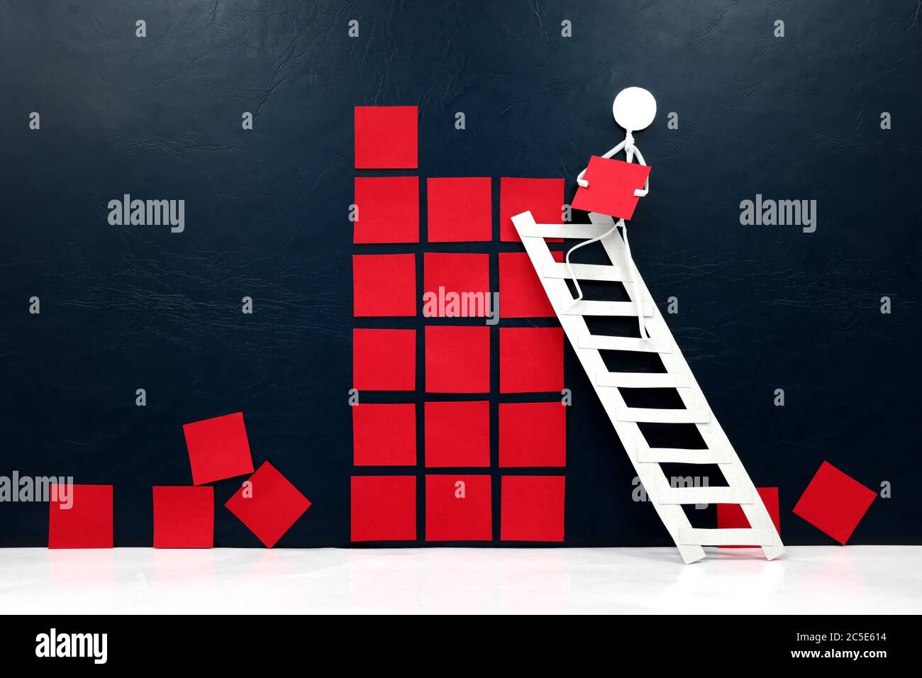 Rebuild, restart and recovery of economy concept. Human stick figure ...