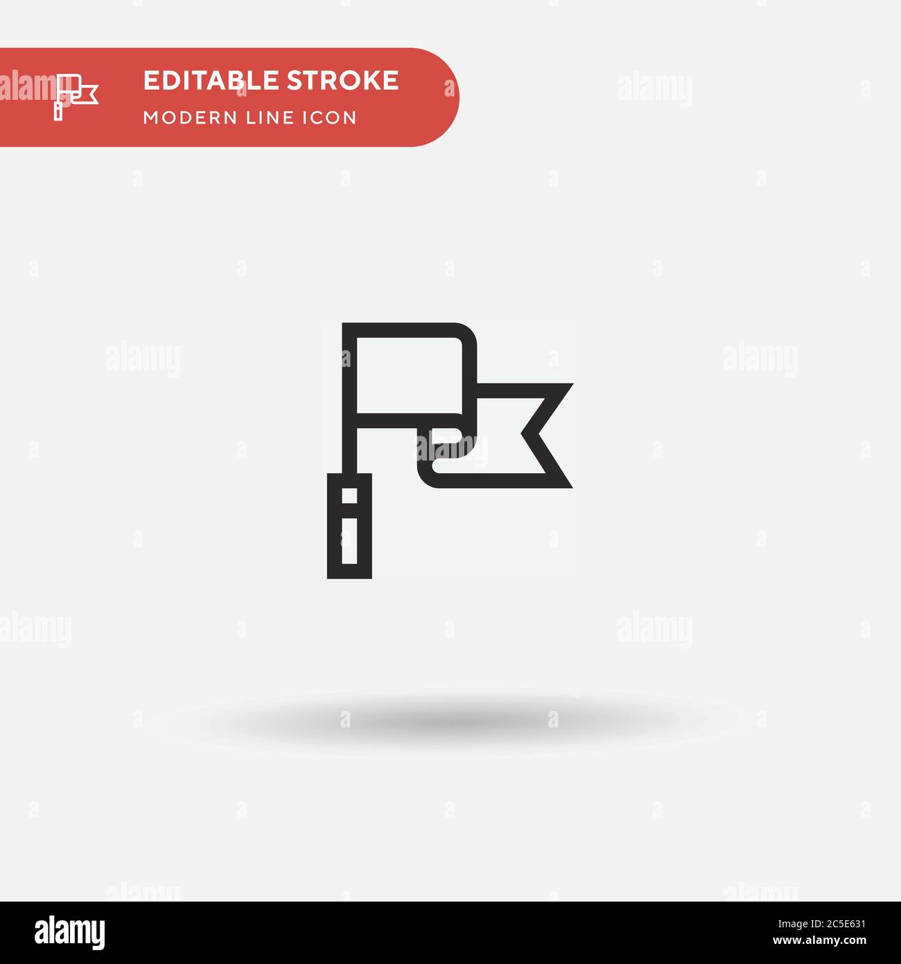 Red Flag Simple vector icon. Illustration symbol design template for web mobile UI element ...