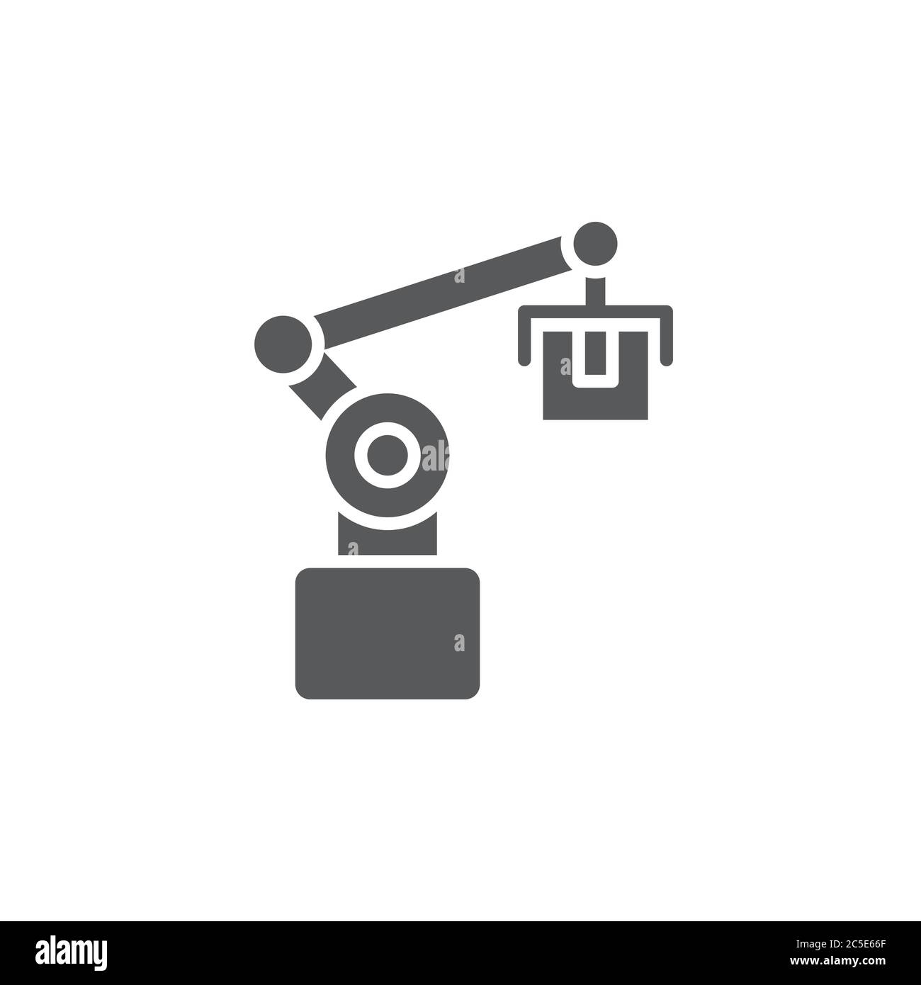 Robotic assembly vector icon symbol isolated on white background Stock ...