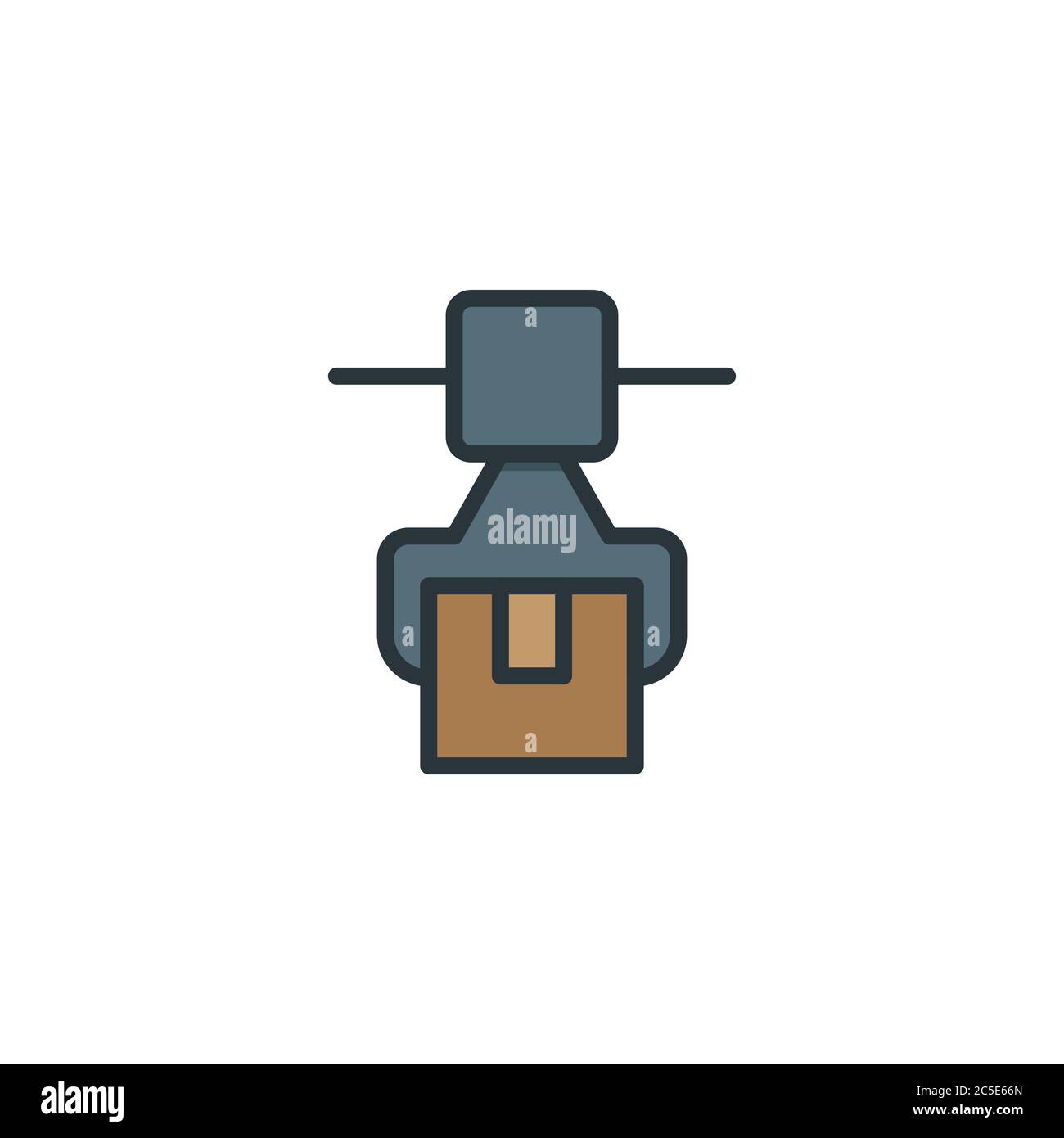 Robotic assembly vector icon symbol isolated on white background Stock ...