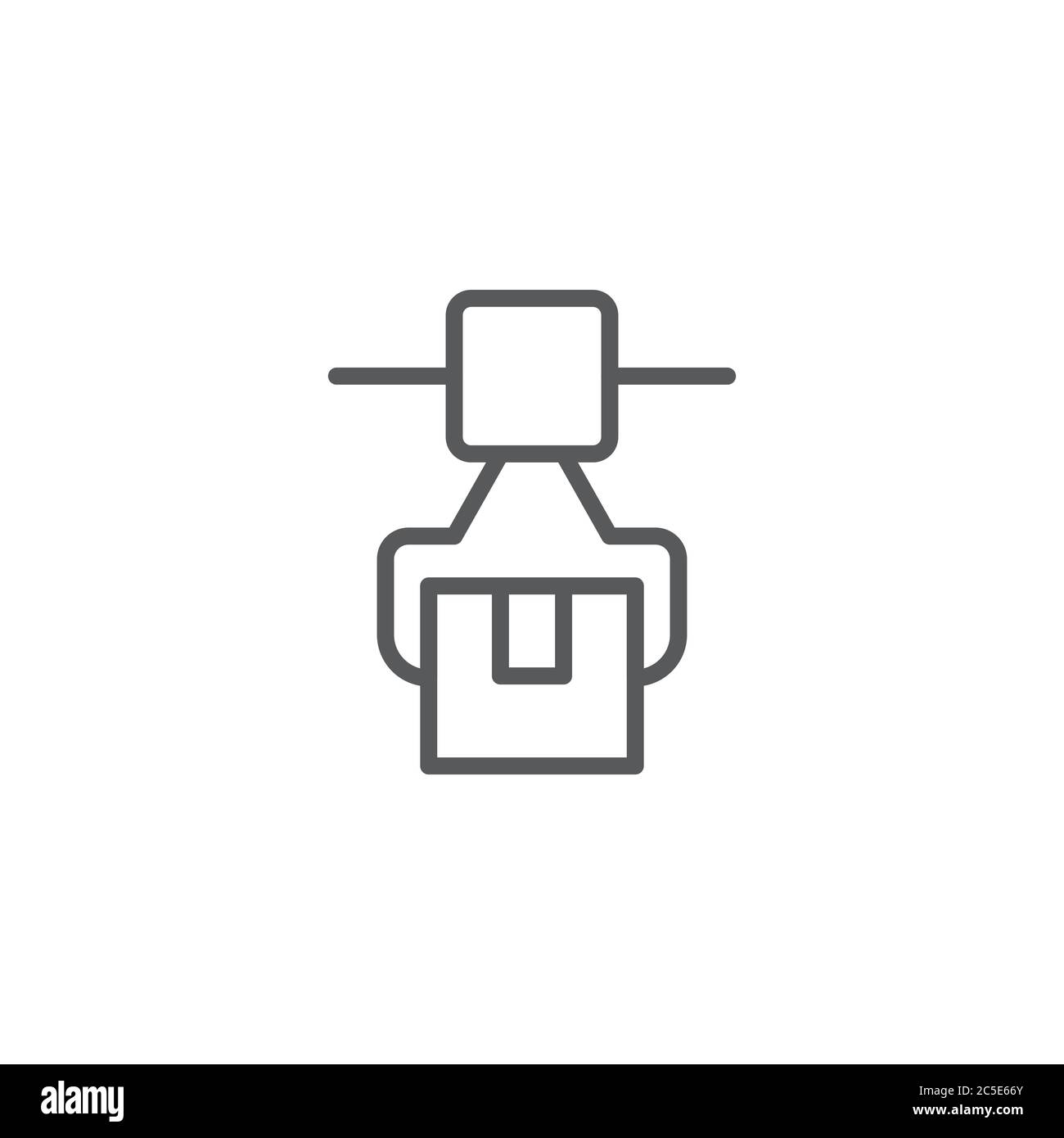 Robotic assembly vector icon symbol isolated on white background Stock ...