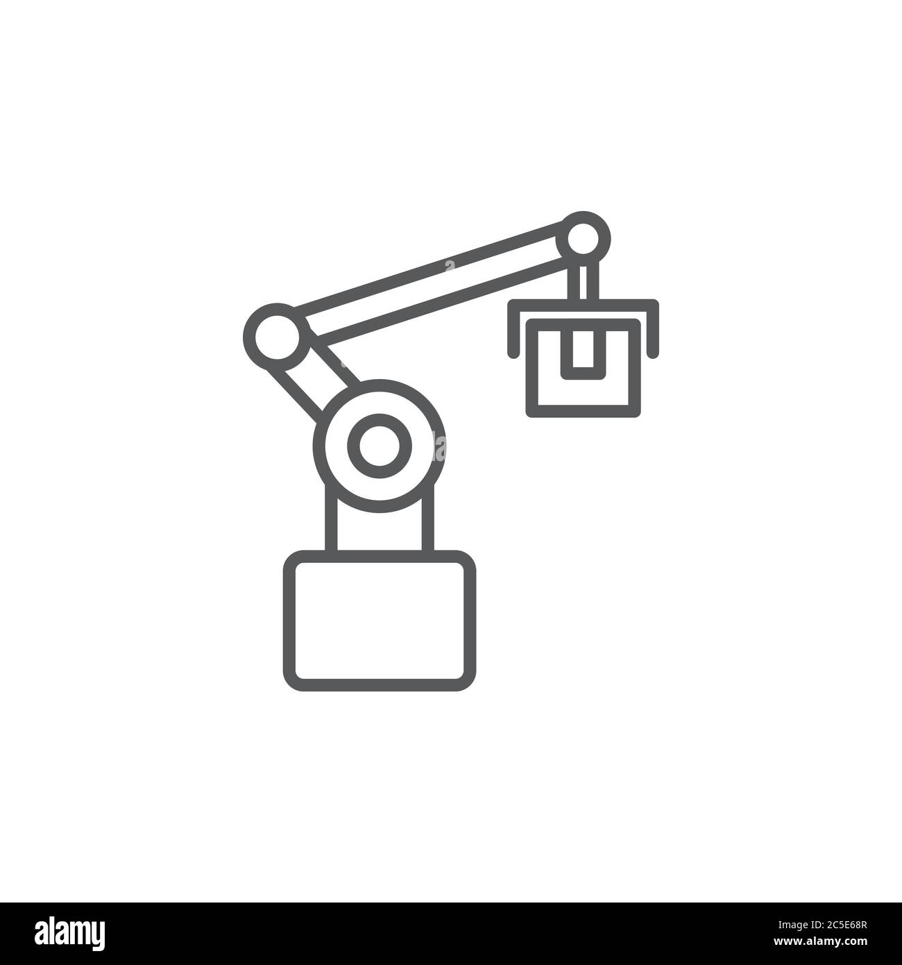 Robotic assembly vector icon symbol isolated on white background Stock ...