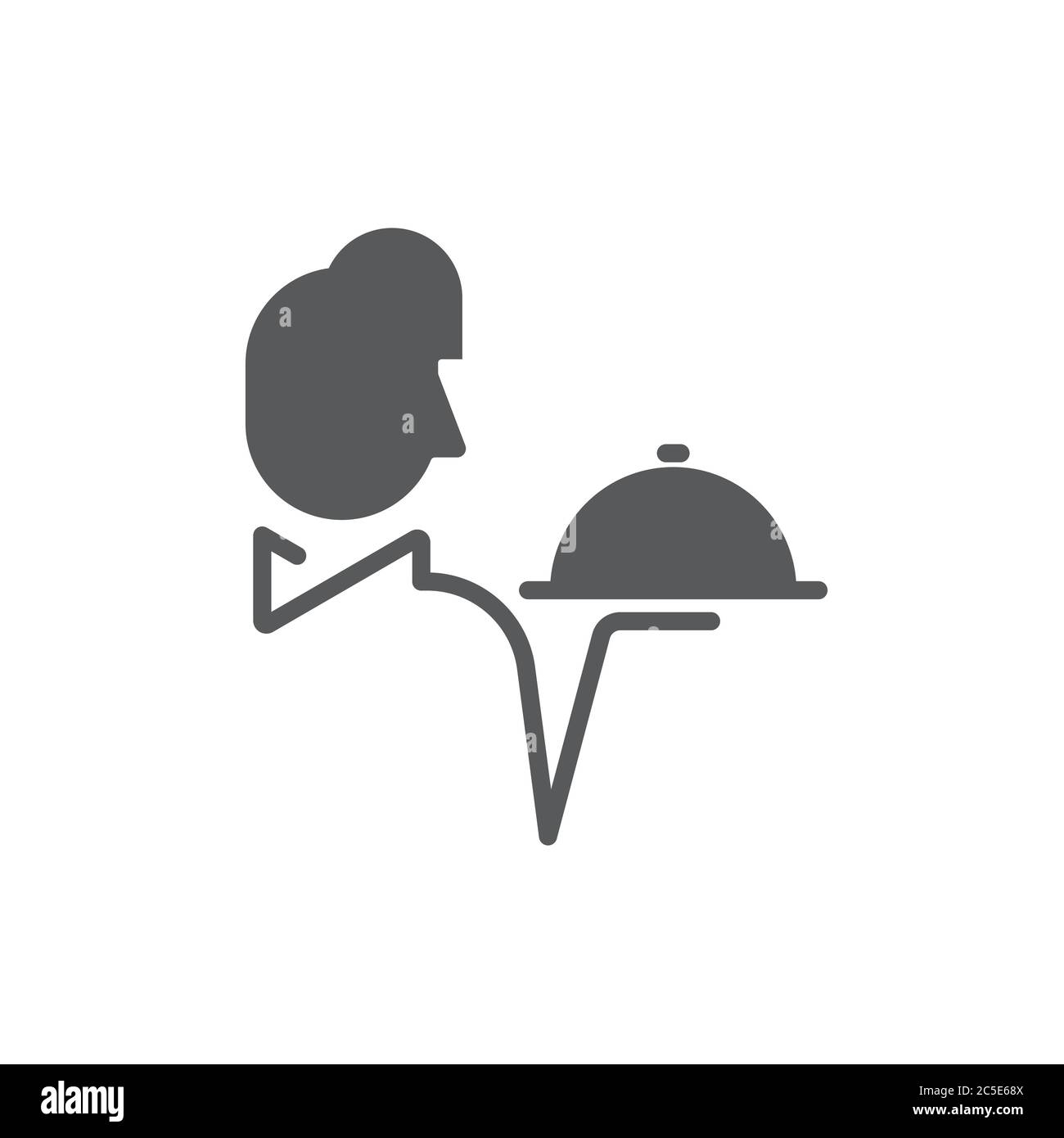 Restaurant waiter avatar vector icon isolated on white background Stock ...