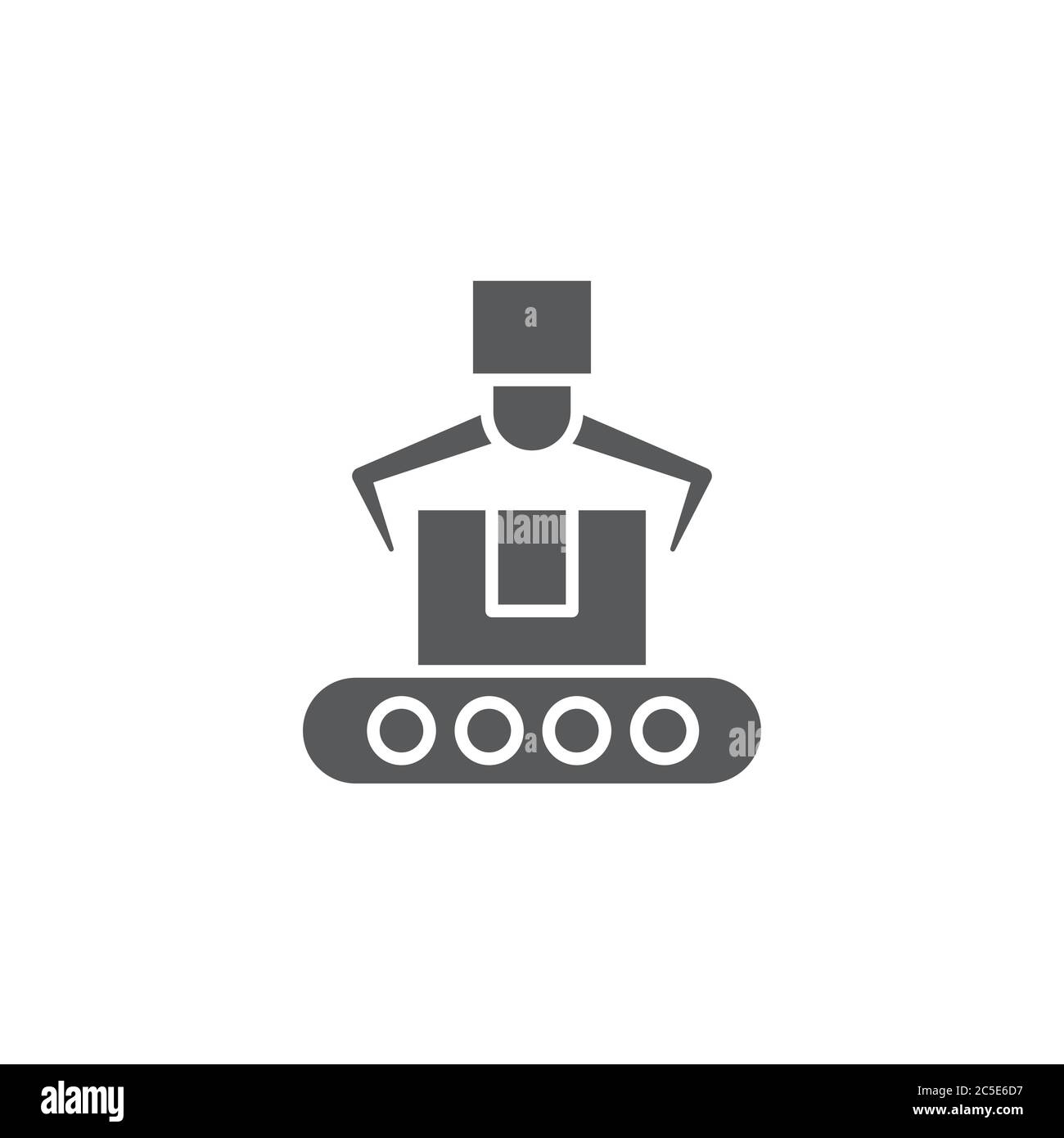Robotic assembly vector icon symbol isolated on white background Stock ...