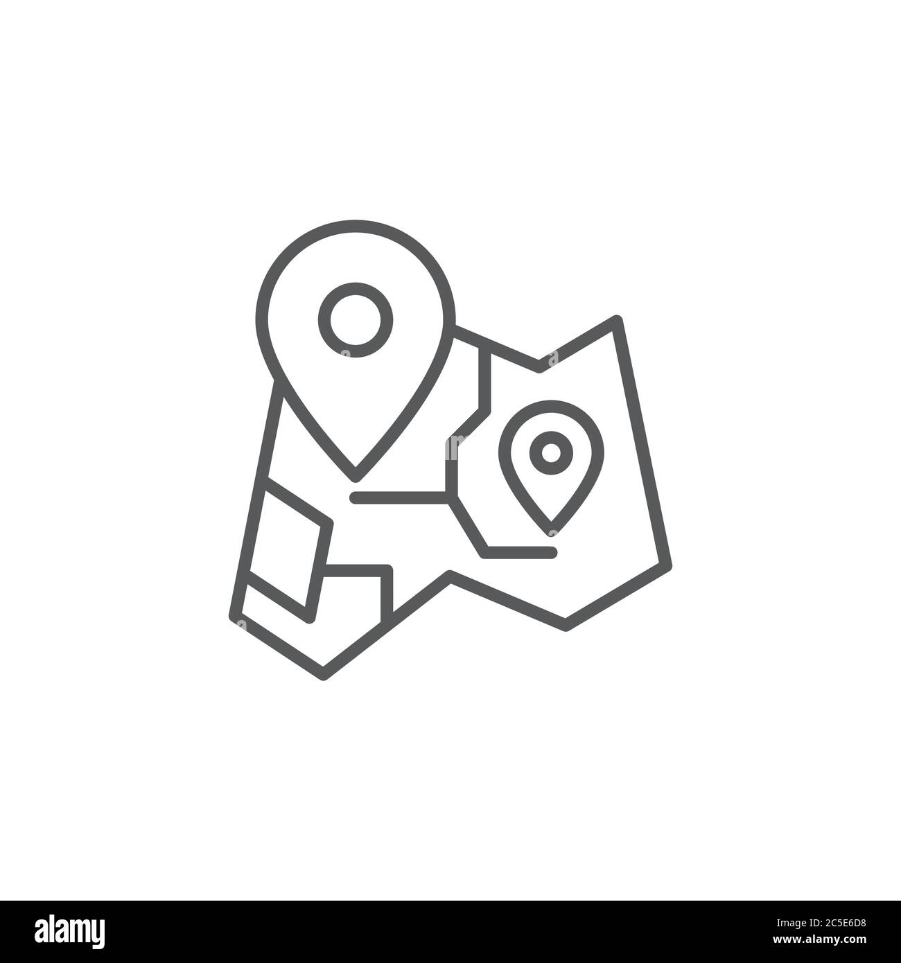 Route on map vector icon symbol isolated on white background Stock ...