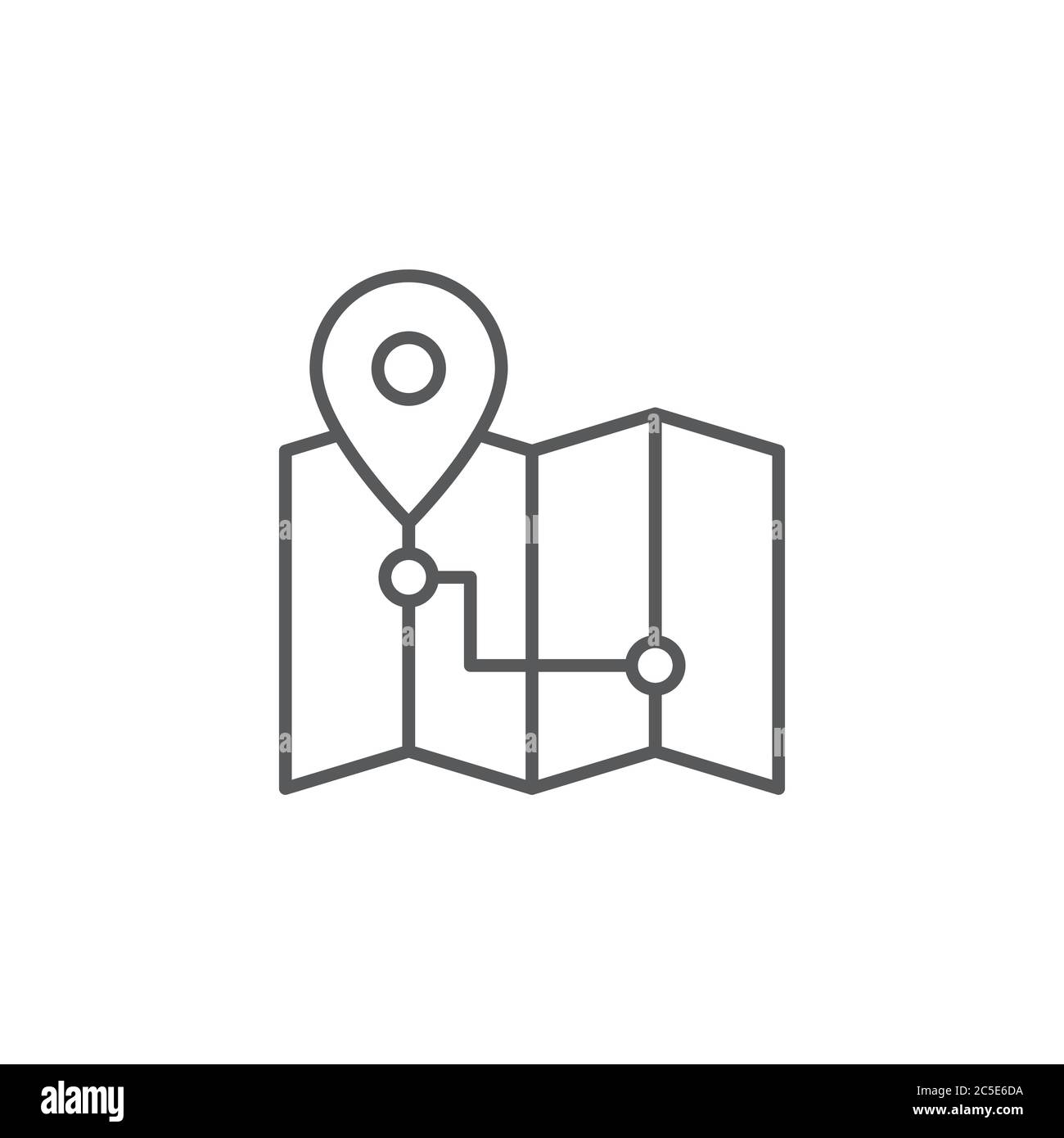 Route on map vector icon symbol isolated on white background Stock ...