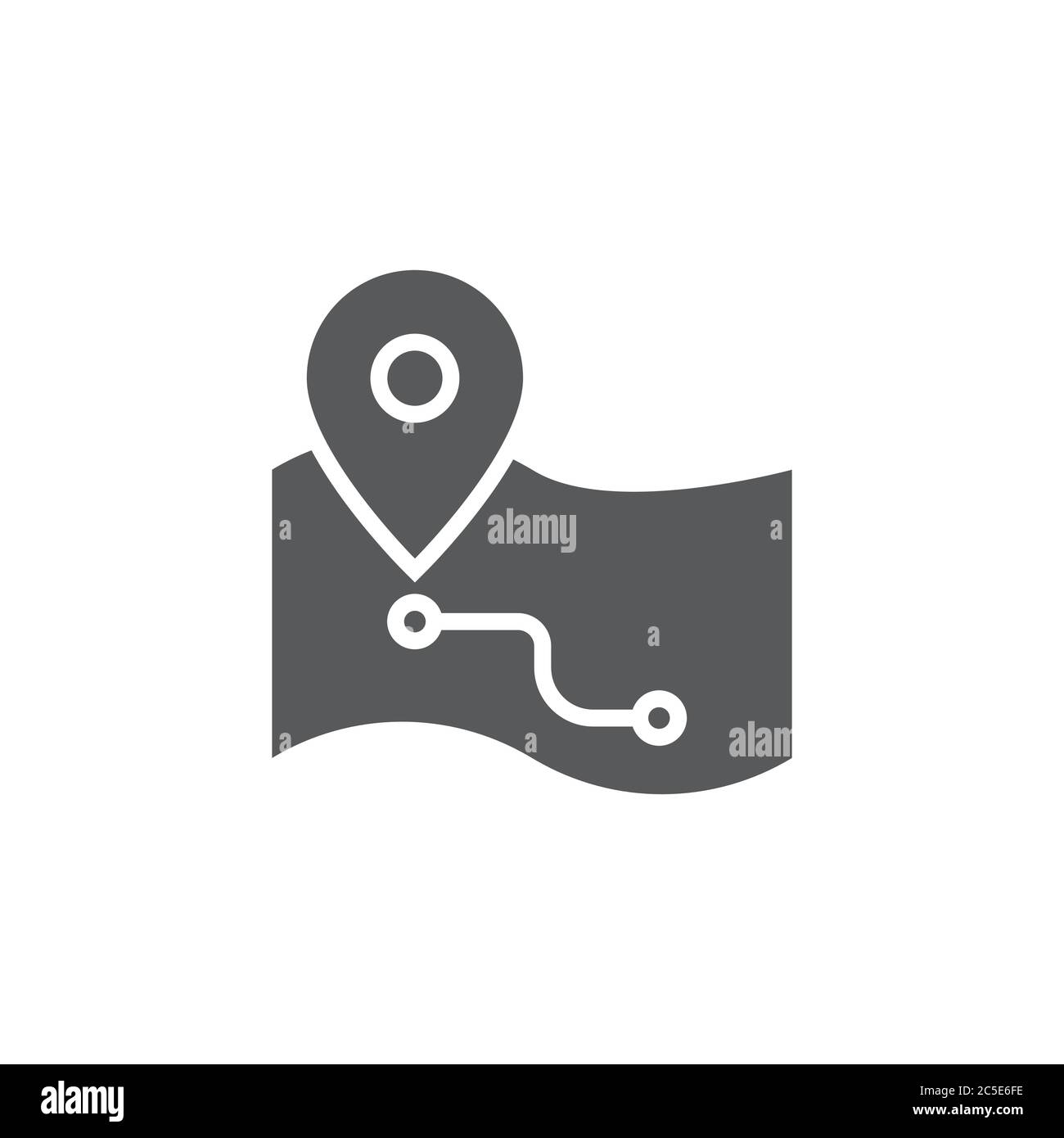 Route on map vector icon symbol isolated on white background Stock ...