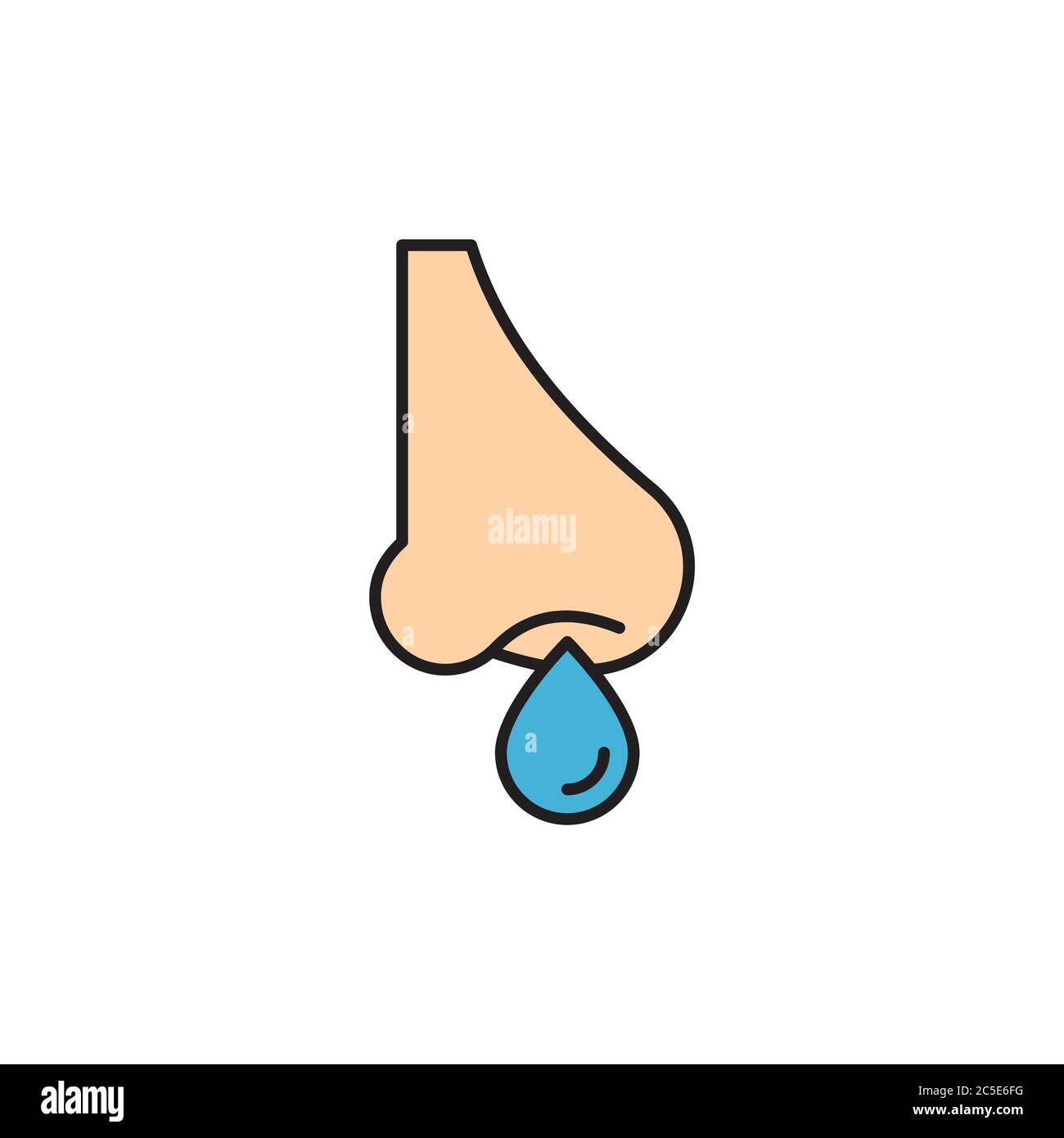 Runny nose vector icon symbol isolated on white background Stock Vector ...