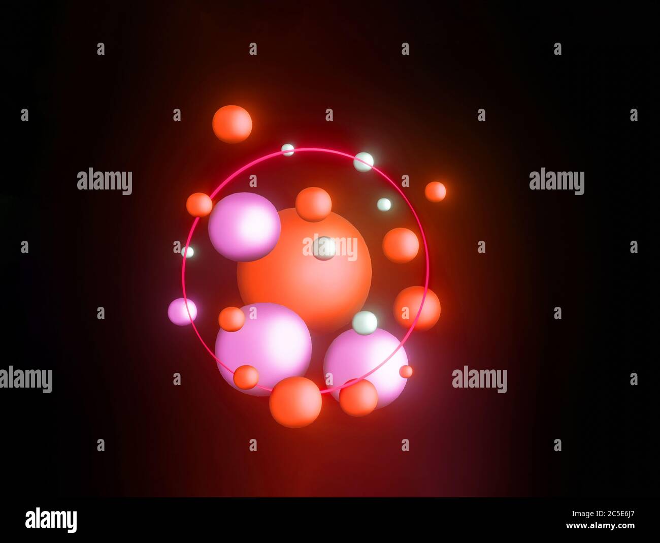 3d render of balls. Geometric shapes composition with empty space ...