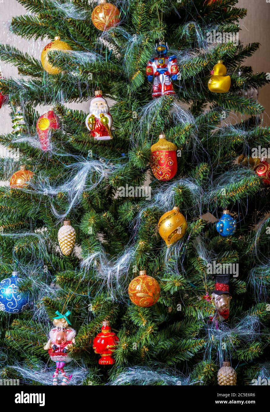 Merry Christmas and Happy New Year. Christmas tree decoration Stock ...