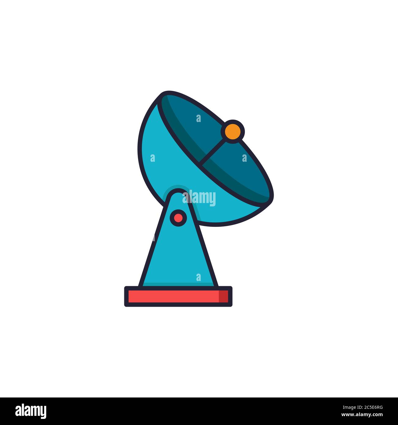 Satellite antenna vector icon symbol isolated on white background Stock ...