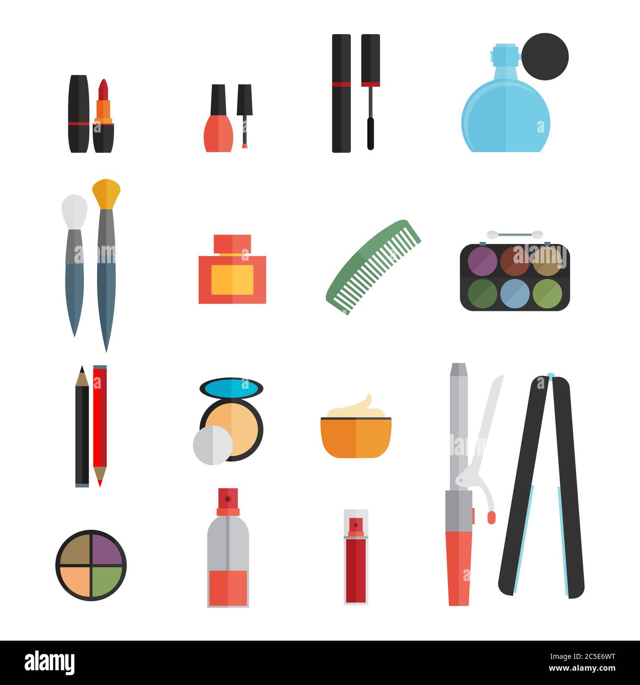 Makeup cosmetic brush powder Stock Vector Images - Alamy