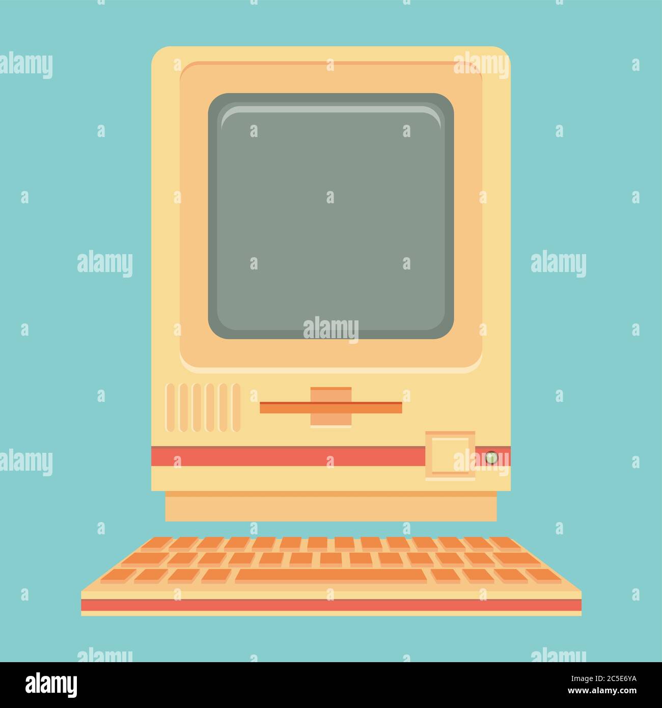 Vintage personal computer. Vector illustration Stock Vector Image & Art ...