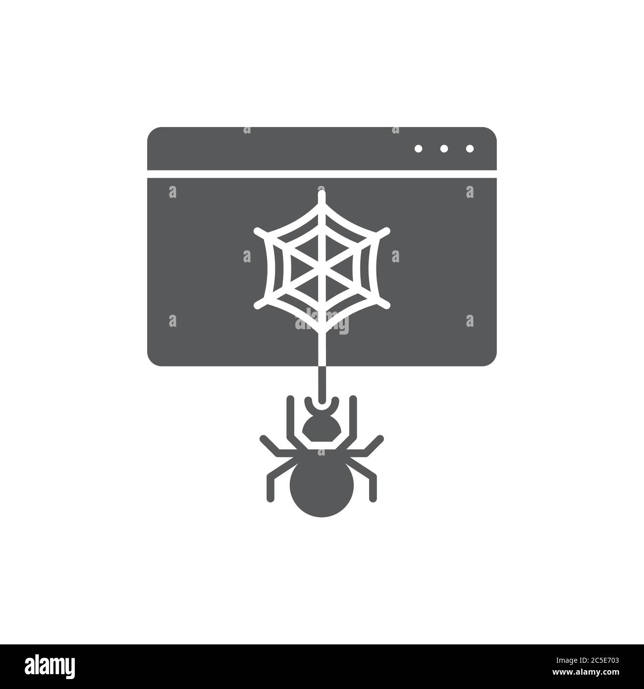 spider on web vector icon symbol virus malware isolated on white ...
