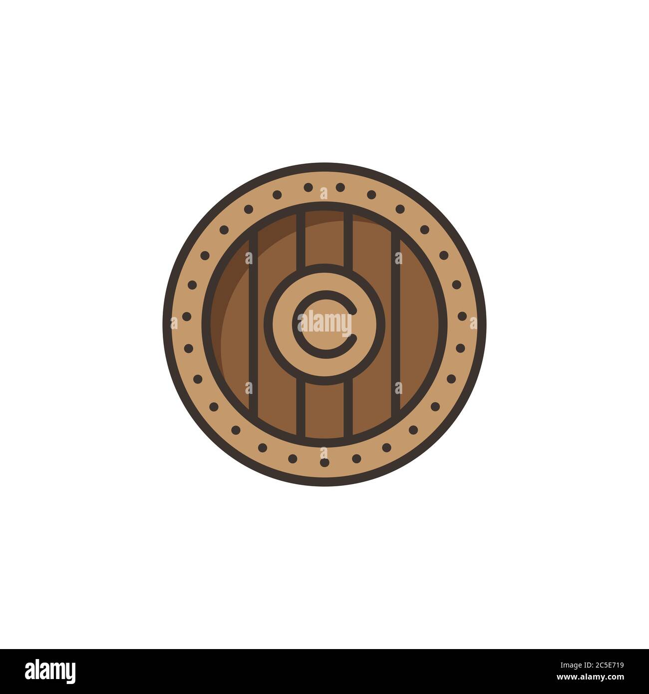 Shield with copyright sign vector icon symbol isolated on white ...