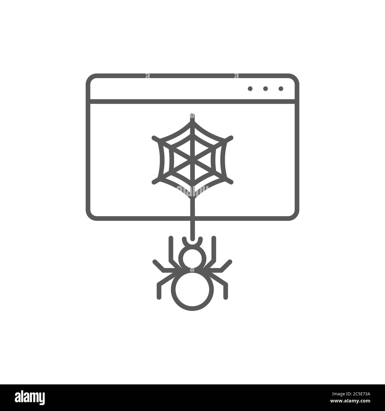 spider on web vector icon symbol virus malware isolated on white ...
