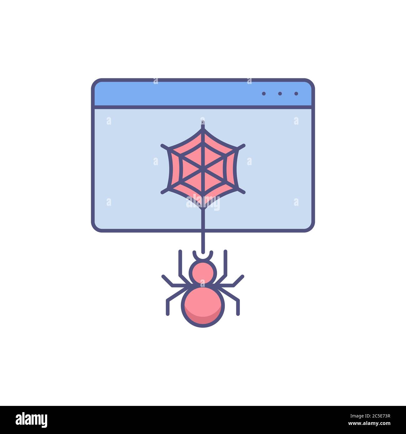 spider on web vector icon symbol virus malware isolated on white ...