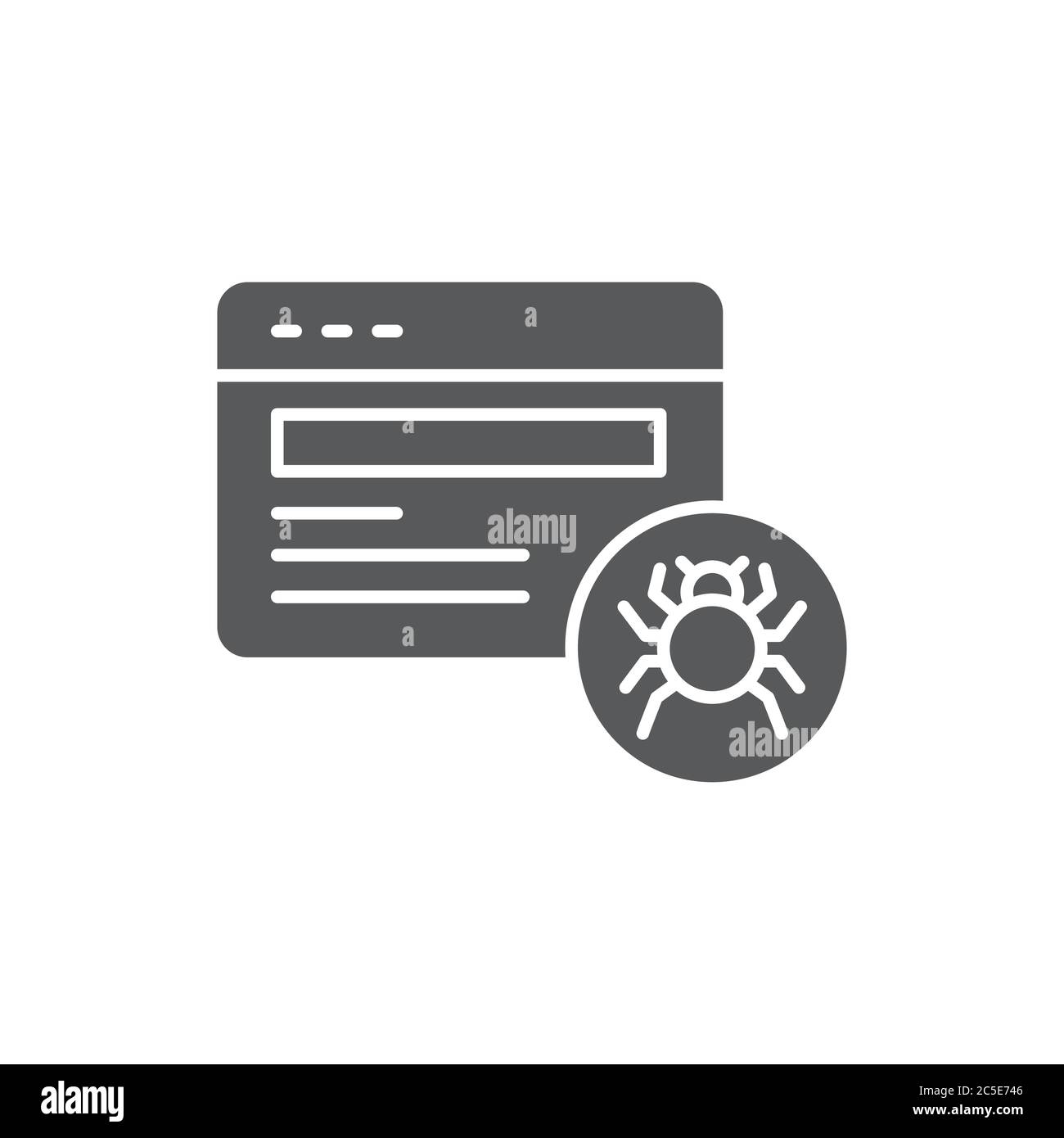 spider on web vector icon symbol virus malware isolated on white ...