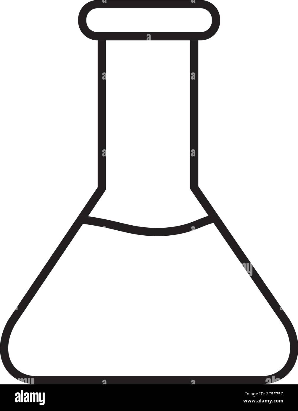Flask line style icon design, Chemistry science and laboratory theme ...