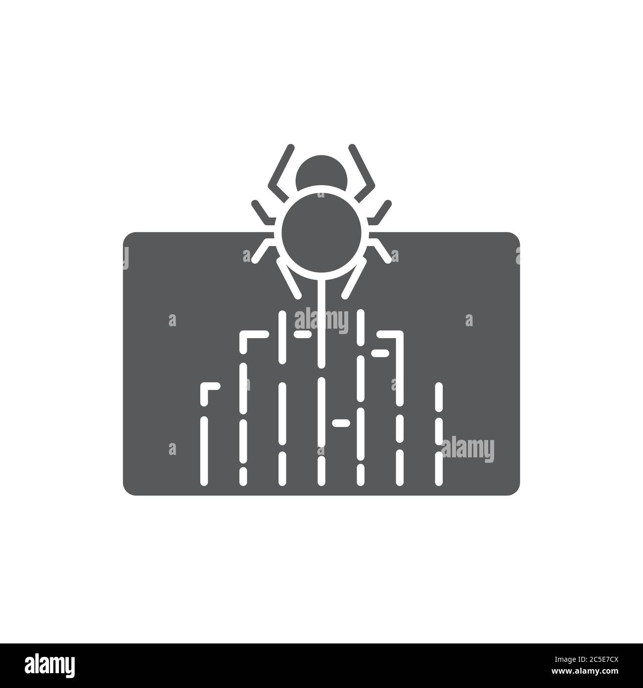 spider on web vector icon symbol virus malware isolated on white ...