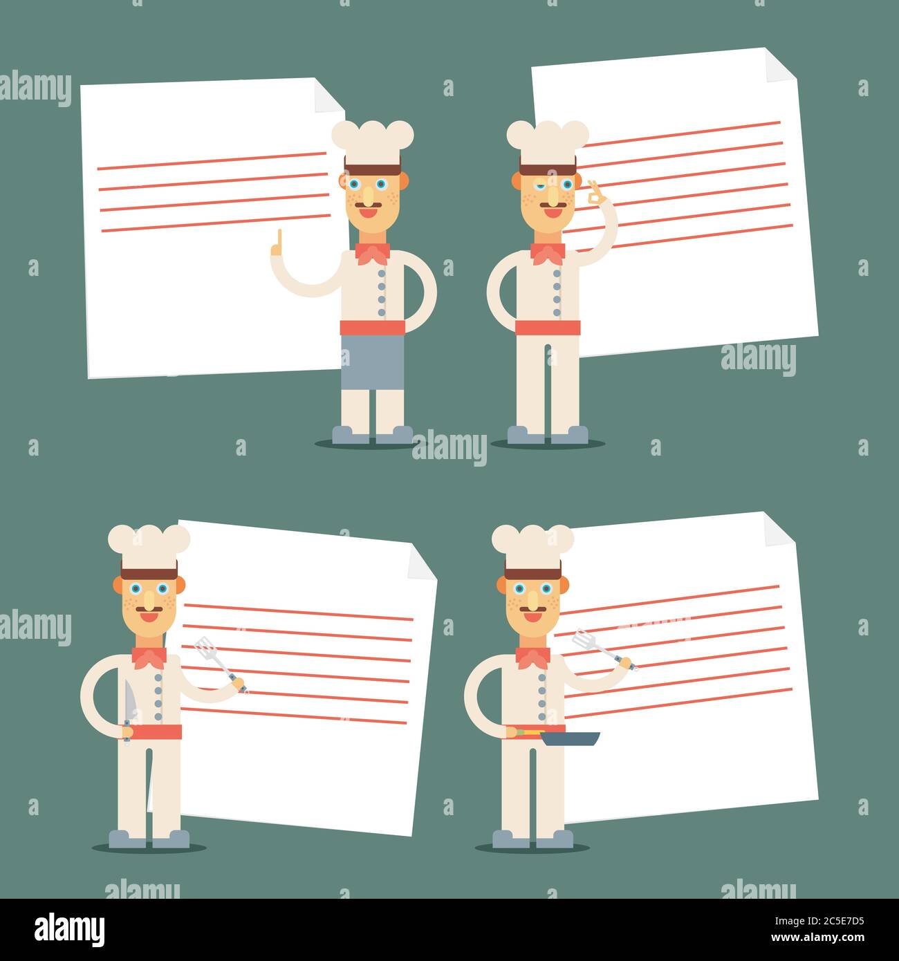 Cooking book cover vector illustration card set hi-res stock ...