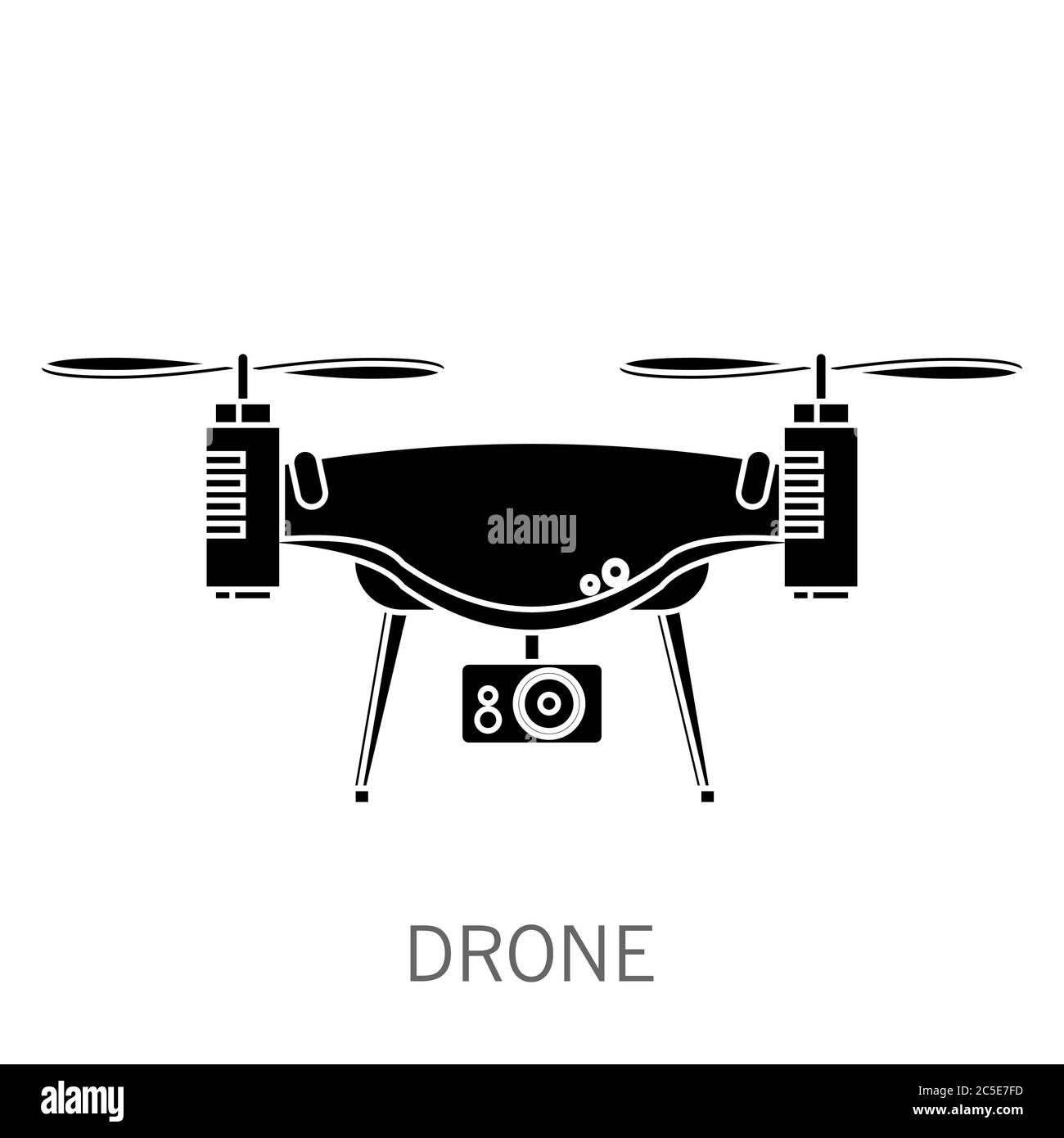 Quadcopter simple icon on white background. Vector illustration Stock ...