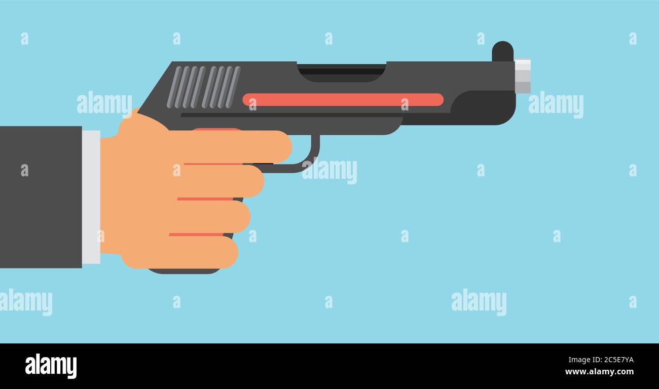 picture of human hand with gun, flat style Stock Vector Image & Art - Alamy