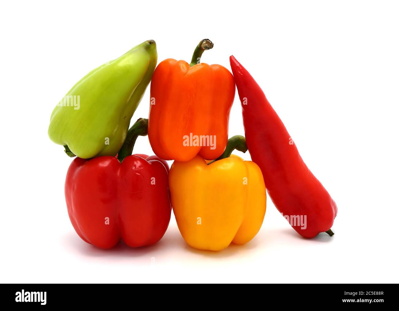 Composition of several types of sweet pepper of different shapes ...