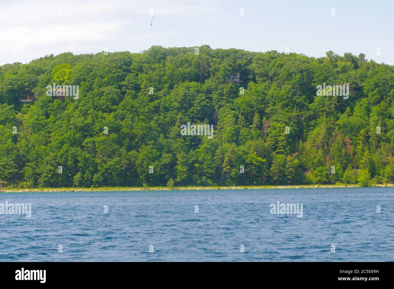 Traverse Bay Shoreline, Traverse Bay shoreline from the lake, lake and ...