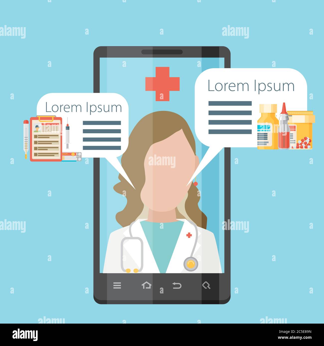 Phone search health Stock Vector Images - Alamy
