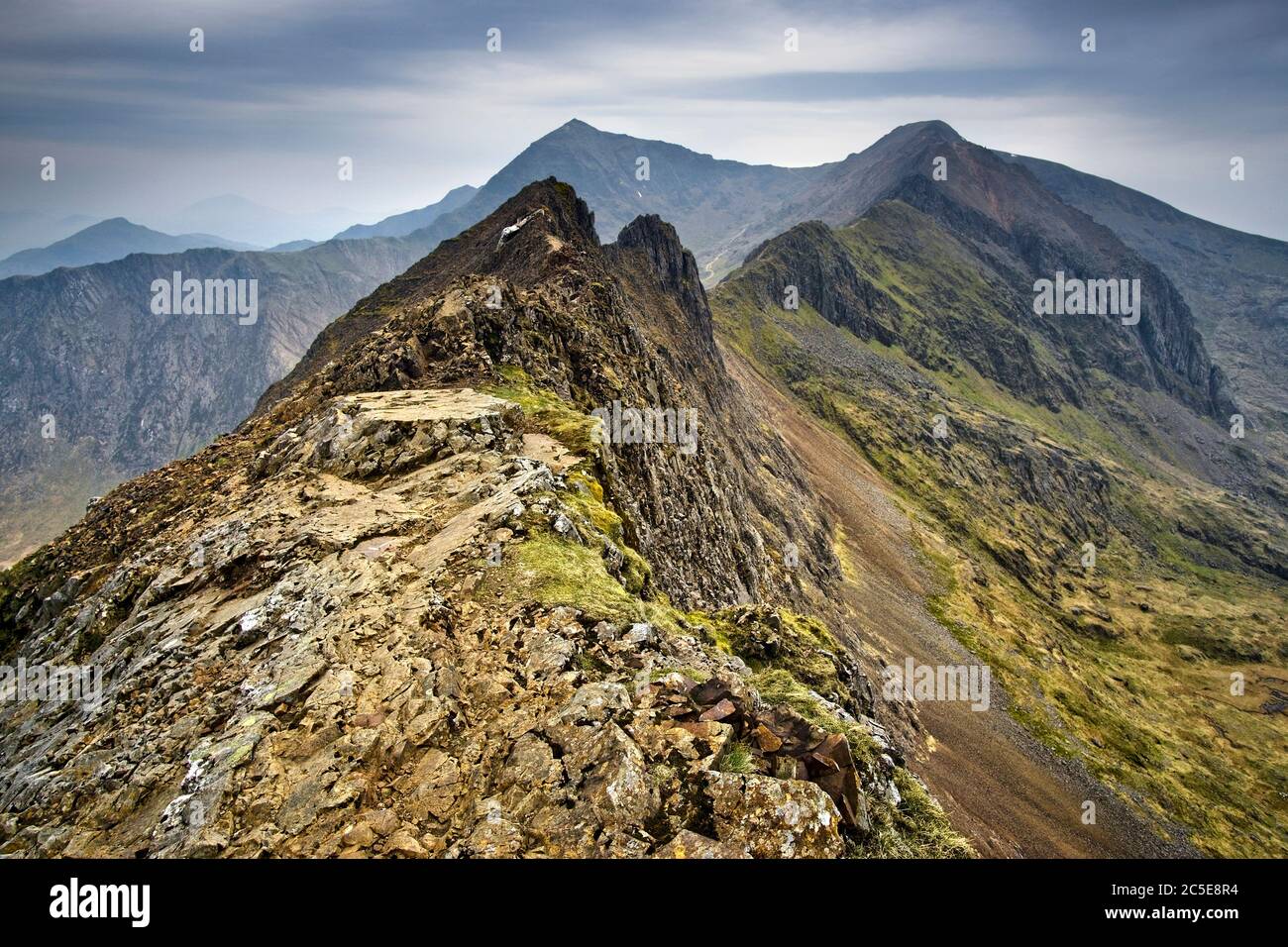 Crib Goch, early morning in May Stock Photo - Alamy