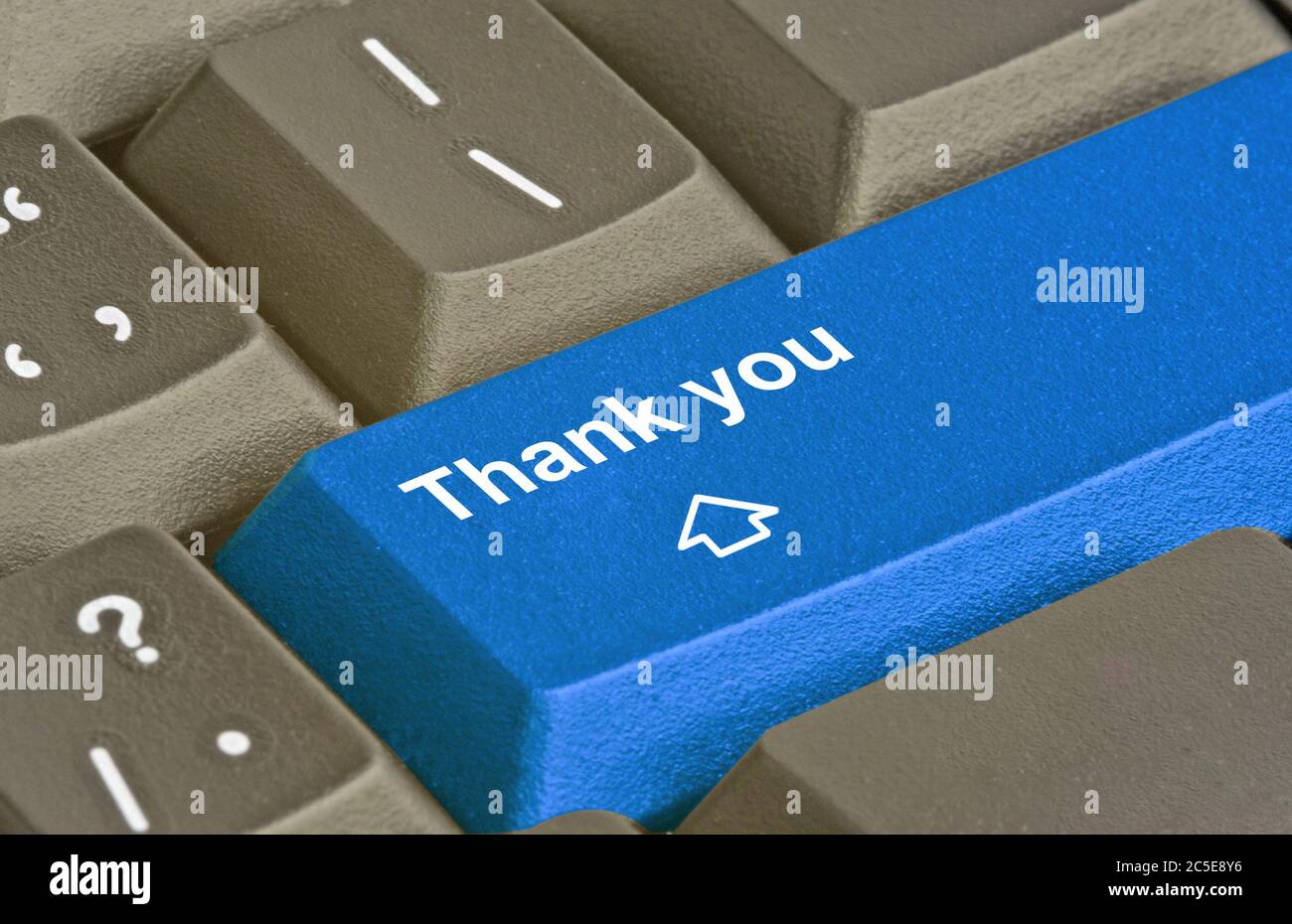 Computer keyboard with thank you key hi-res stock photography and ...