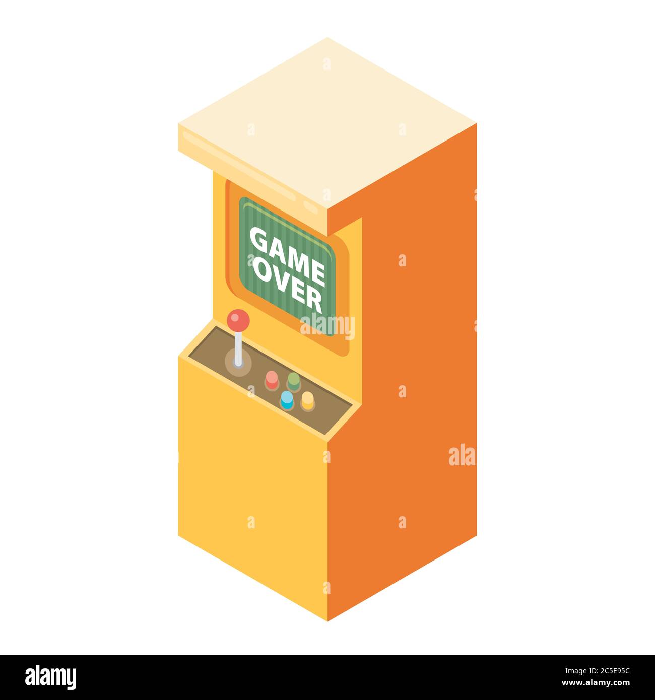 Retro arcade machine with game over message. Flat style vector illustration Stock Vector Image ...