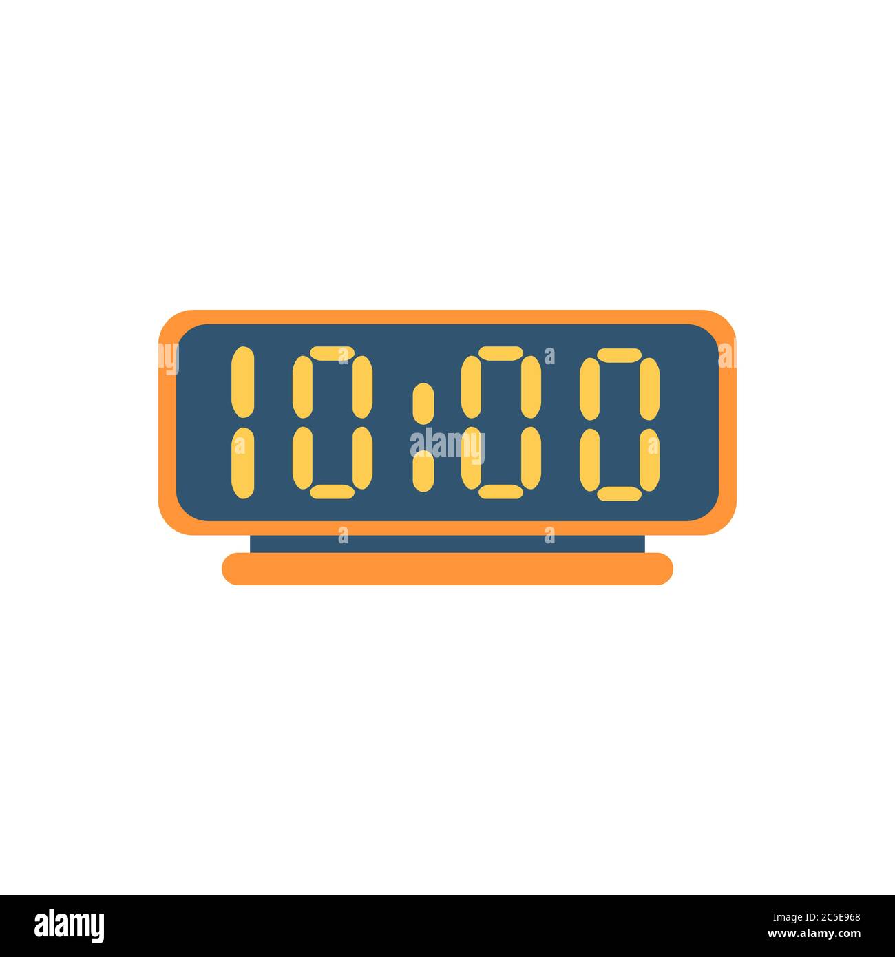 Digital Table Alarm Clock on white background. Vector illustration in ...