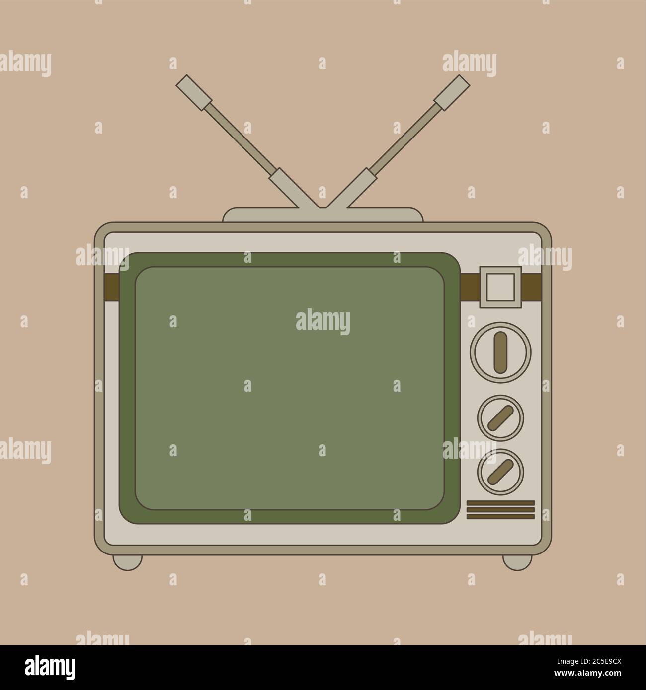 Retro looking television. Flat vector Stock Vector Image & Art - Alamy