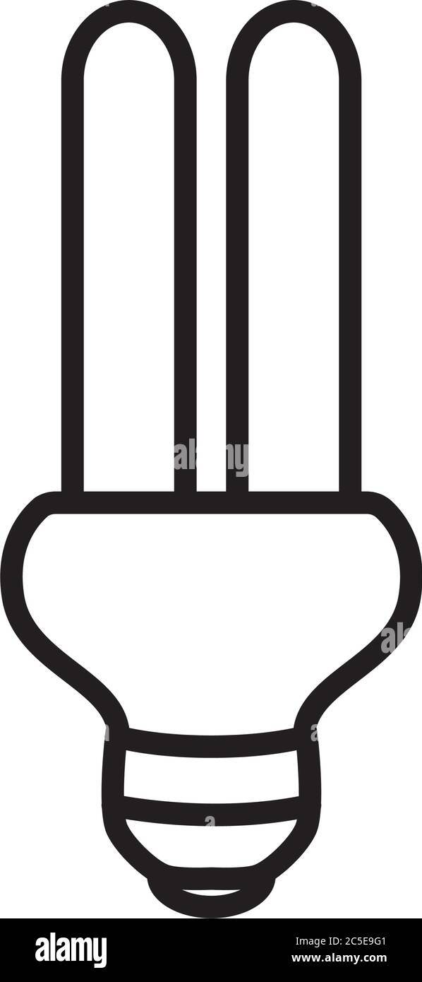 fluorescent lamp icon over white background, line style, vector ...