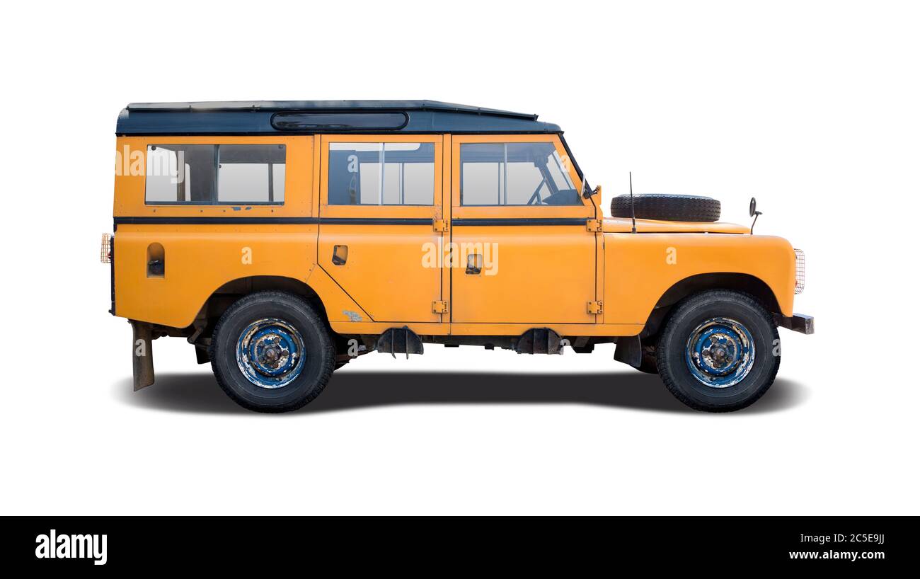 British Off-road vehicle side view isolated on white Stock Photo - Alamy