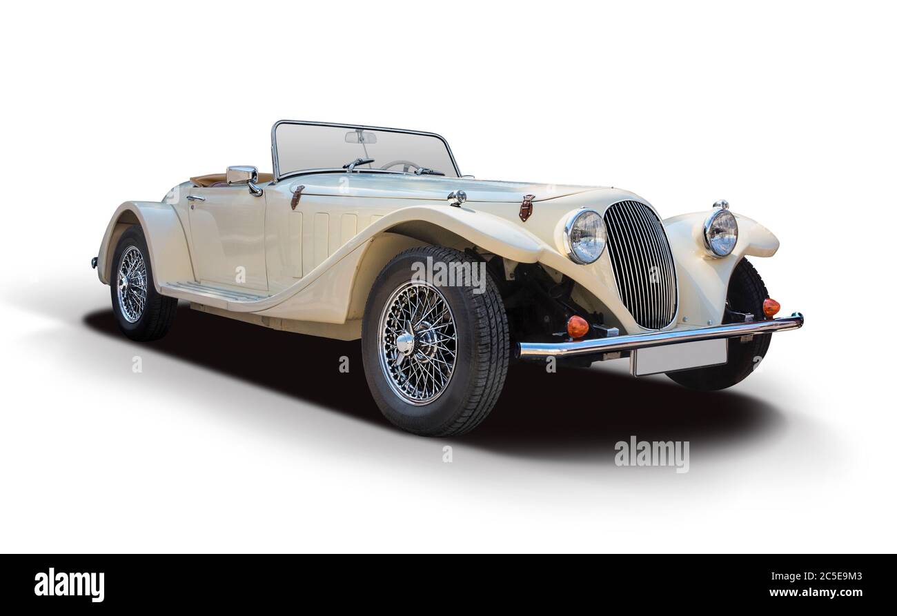 British sport cabrio roadster car isolated on white Stock Photo - Alamy
