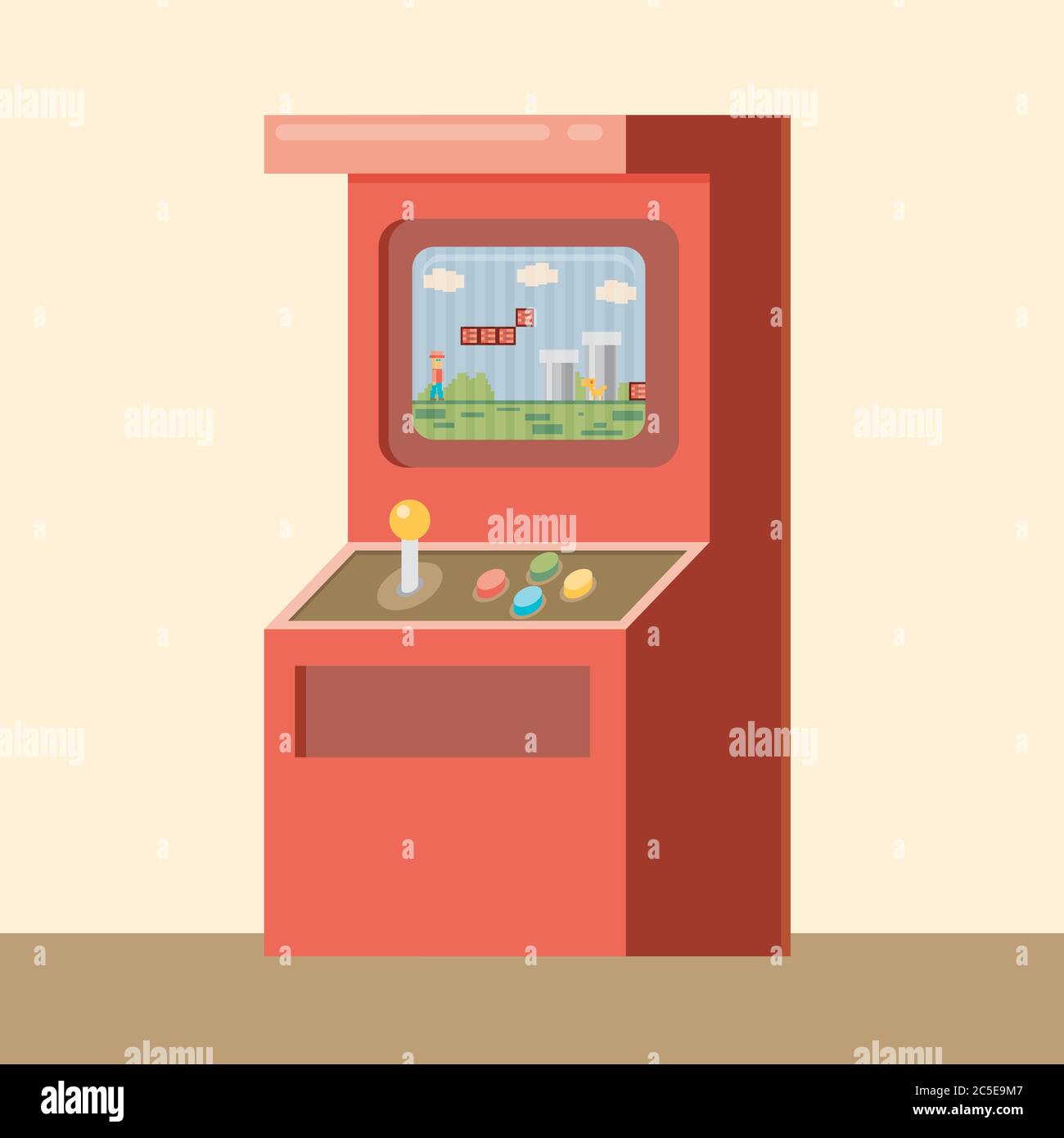 Retro arcade machine with game. Flat style vector illustration Stock Vector Image & Art - Alamy