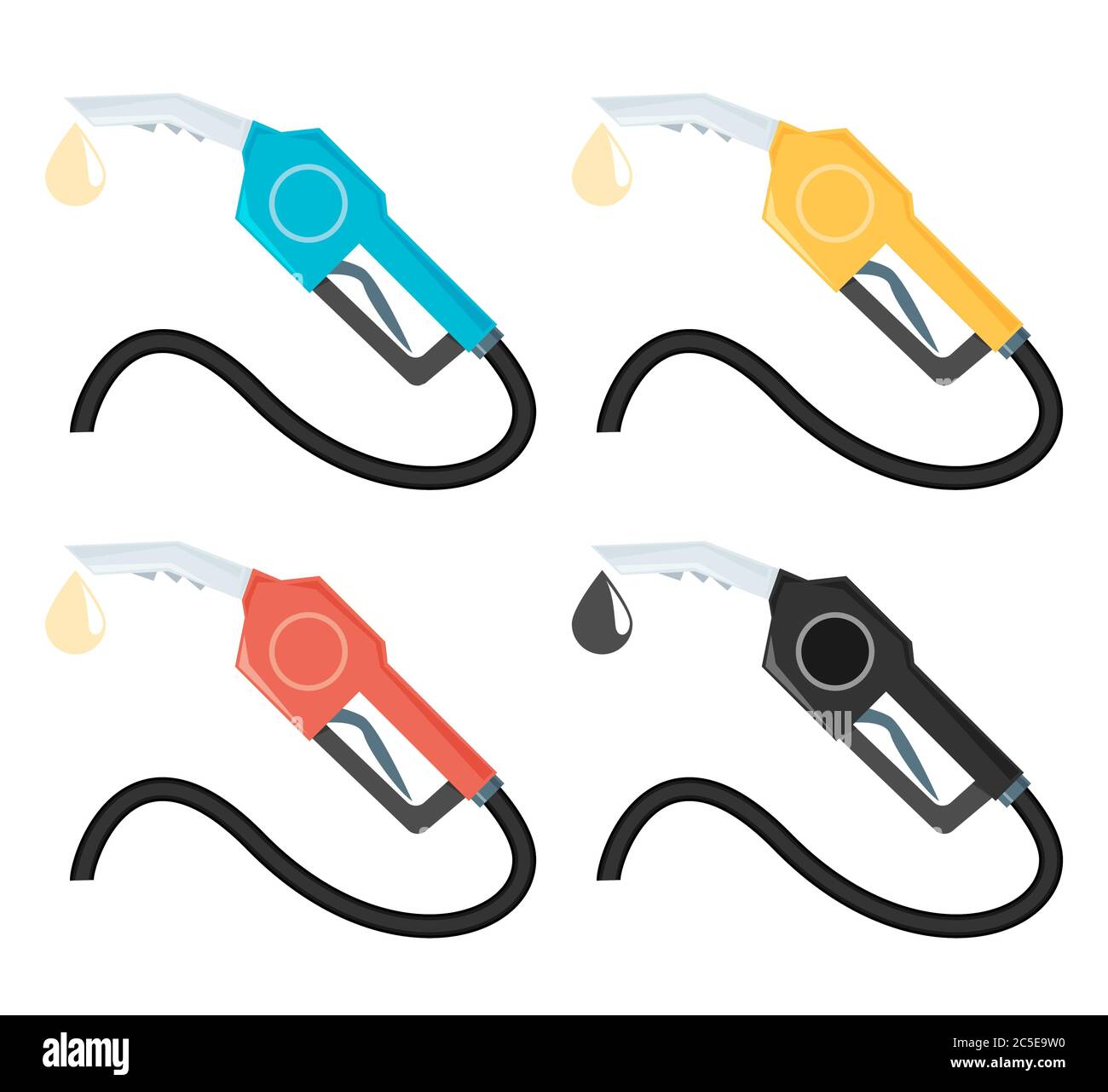 Fuel nozzle add fuel set. Flat vector Stock Vector Image & Art - Alamy