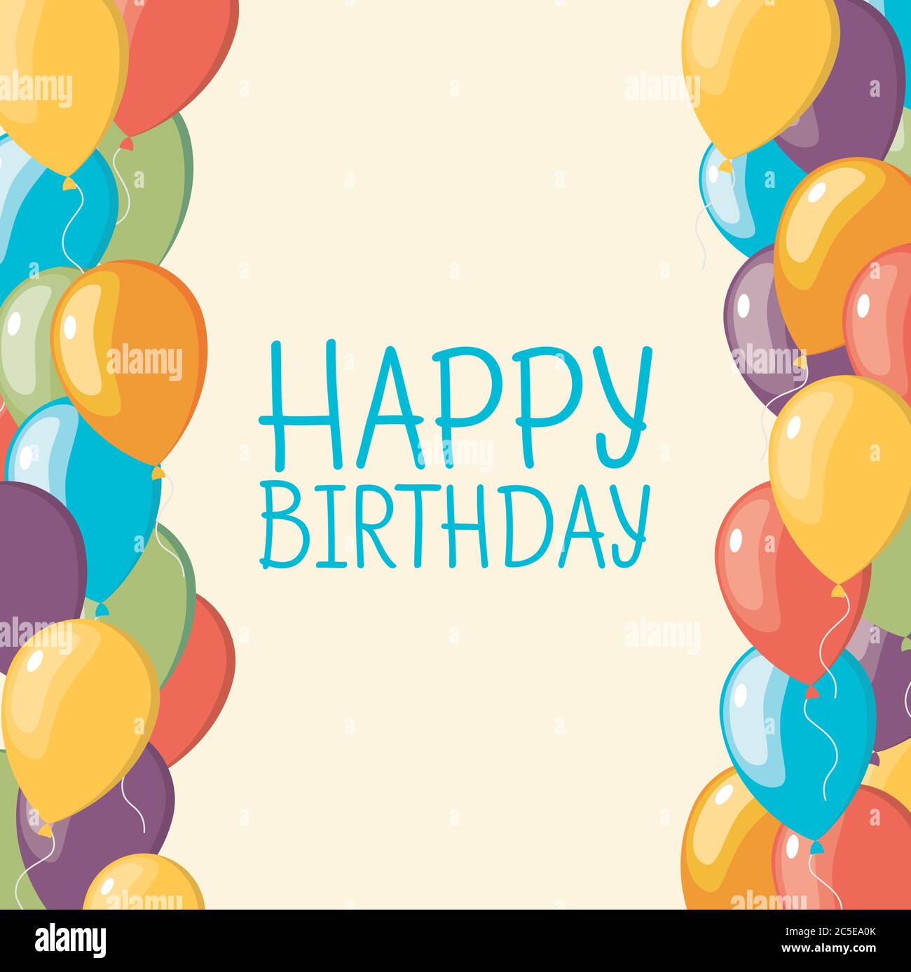 Colorful birthday background in flat design style Stock Vector Image ...