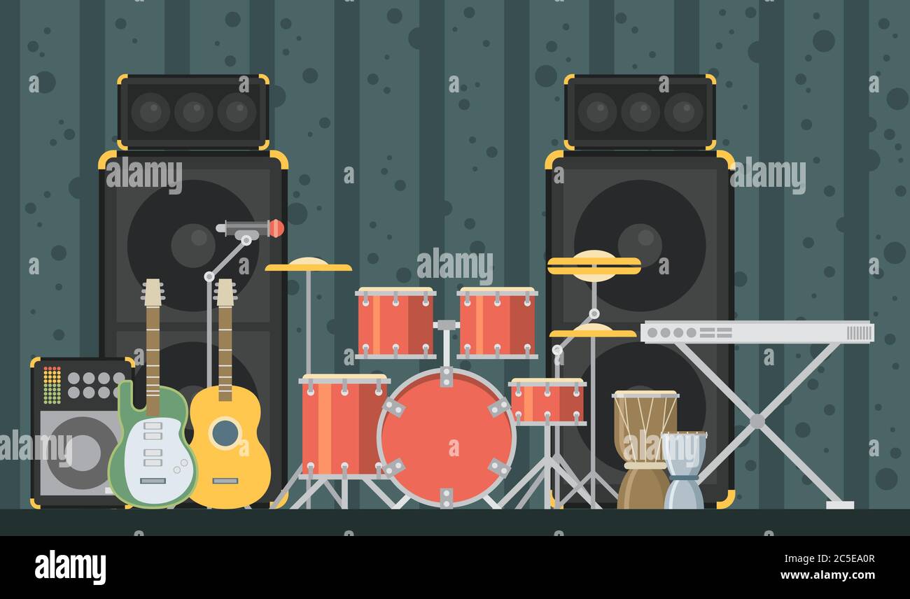 Musical instruments. Vector flat illustration Stock Vector Image & Art ...